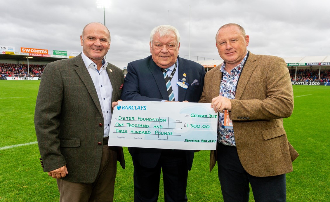 Heineken donate £1300 to the Exeter Chiefs Foundation